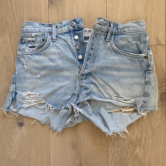 Agolde | Shorts | Agolde Distressed Denim Shorts | Poshmark